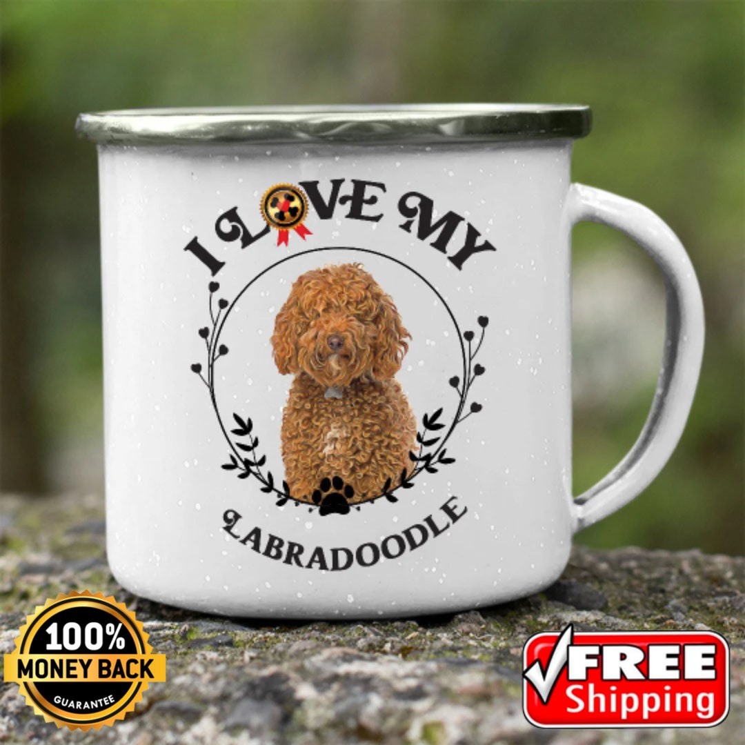 Labradoodle Camping Mug: Dog Lover Enamel Cup - Etsy