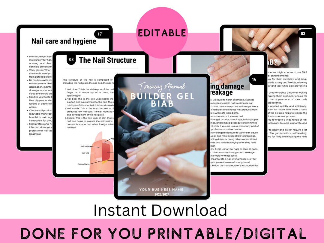 Editable BIAB Builder Gel Training Manual - Etsy UK