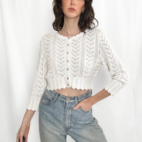 Pointelle Cardigan - Etsy