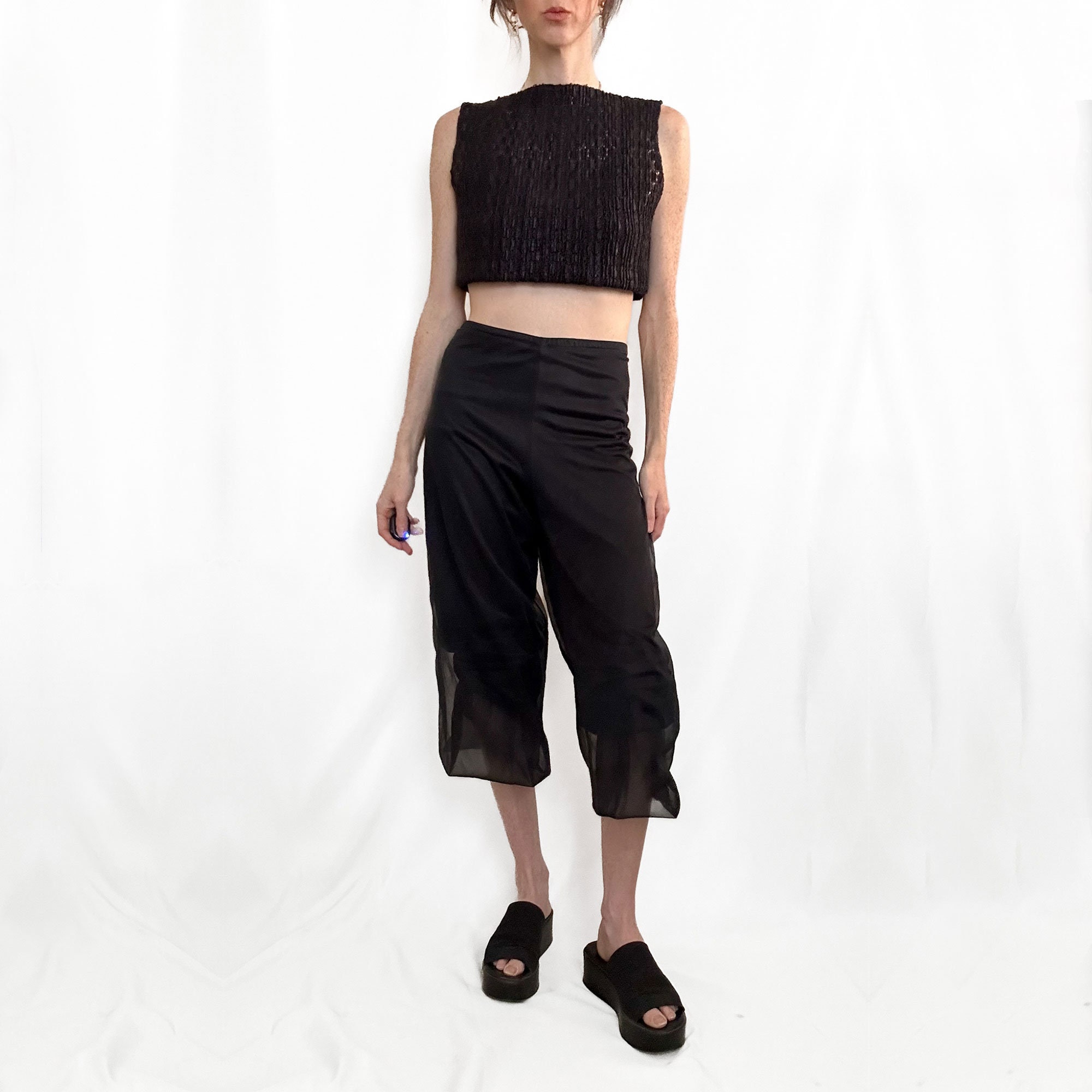 Vintage Black Semi Sheer Harem Pants - Etsy