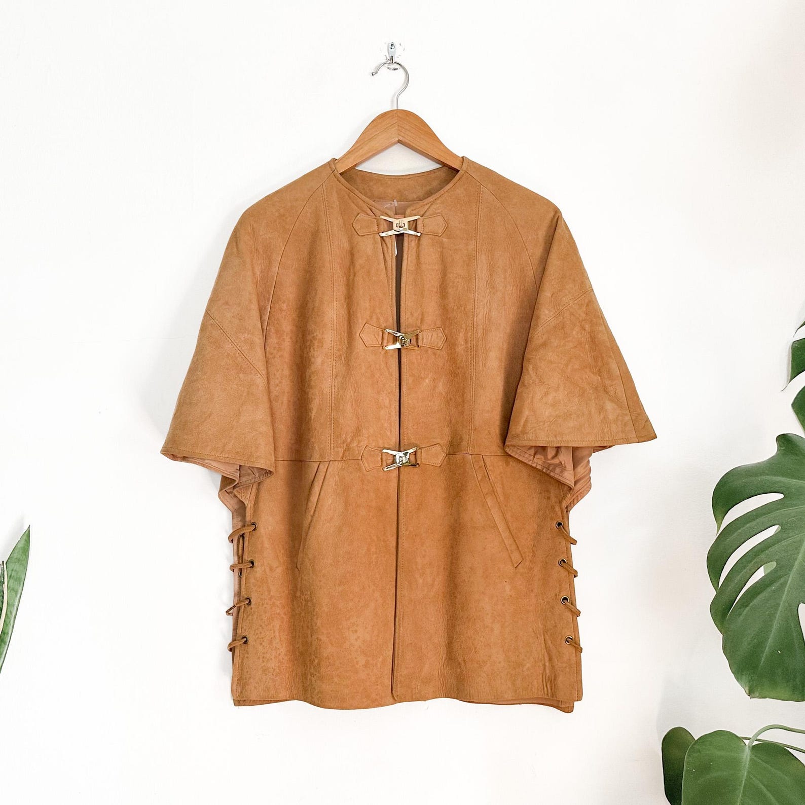 Vintage 70s Mod Tan Suede Cape Jacket - Etsy