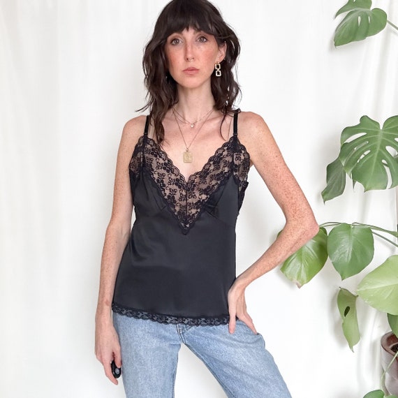 Vintage black satin lace - Gem