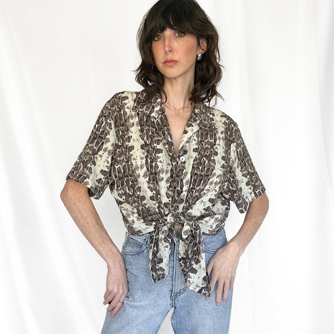 Vintage Slinky Snake Button Down - Etsy