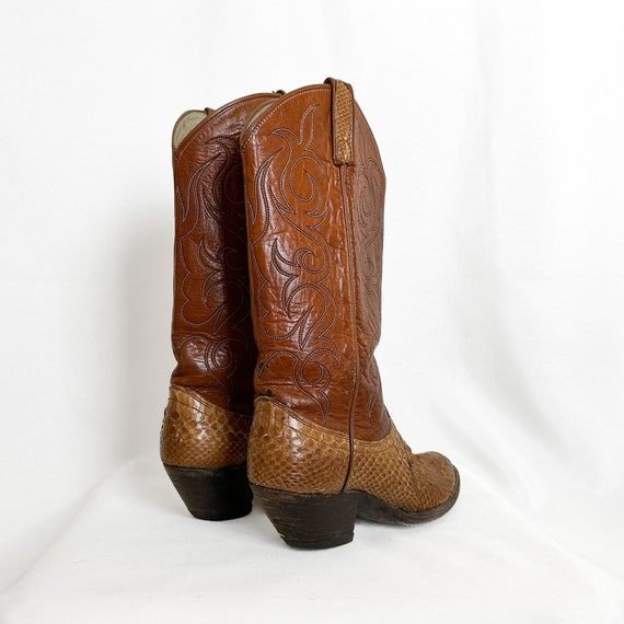 Vintage Python Leather Cowboy Boots - Gem