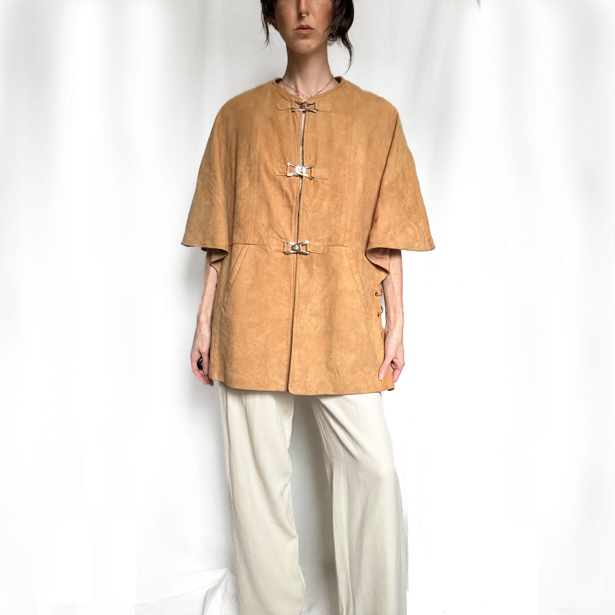 Vintage 70s Mod Tan Suede Cape Jacket - Etsy