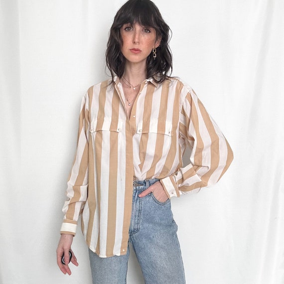 Vintage Preppy Pinstripe Button Down - Gem