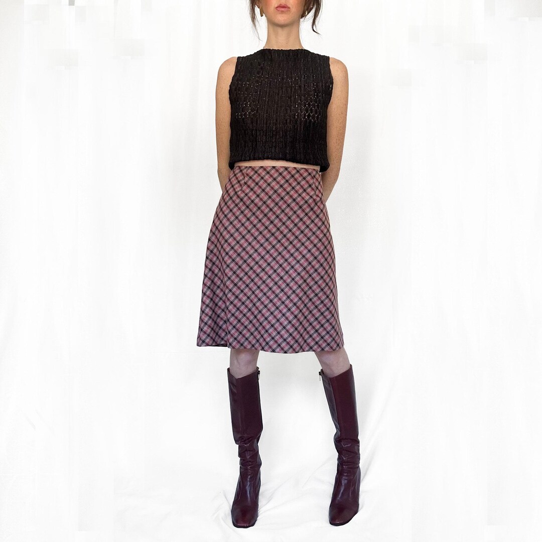 Vintage Preppy Pink Checkered Mini Skirt - Etsy