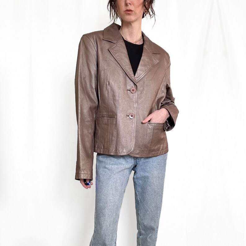 Vintage Bronze Metallic Leather Jacket - Etsy