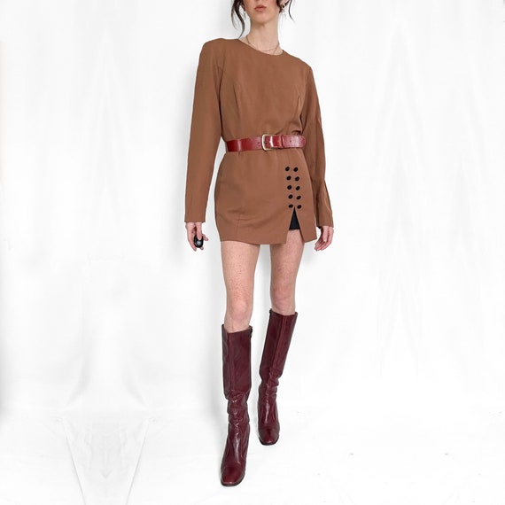 Vintage Chocolate Mod Micro Mini Dress - Gem