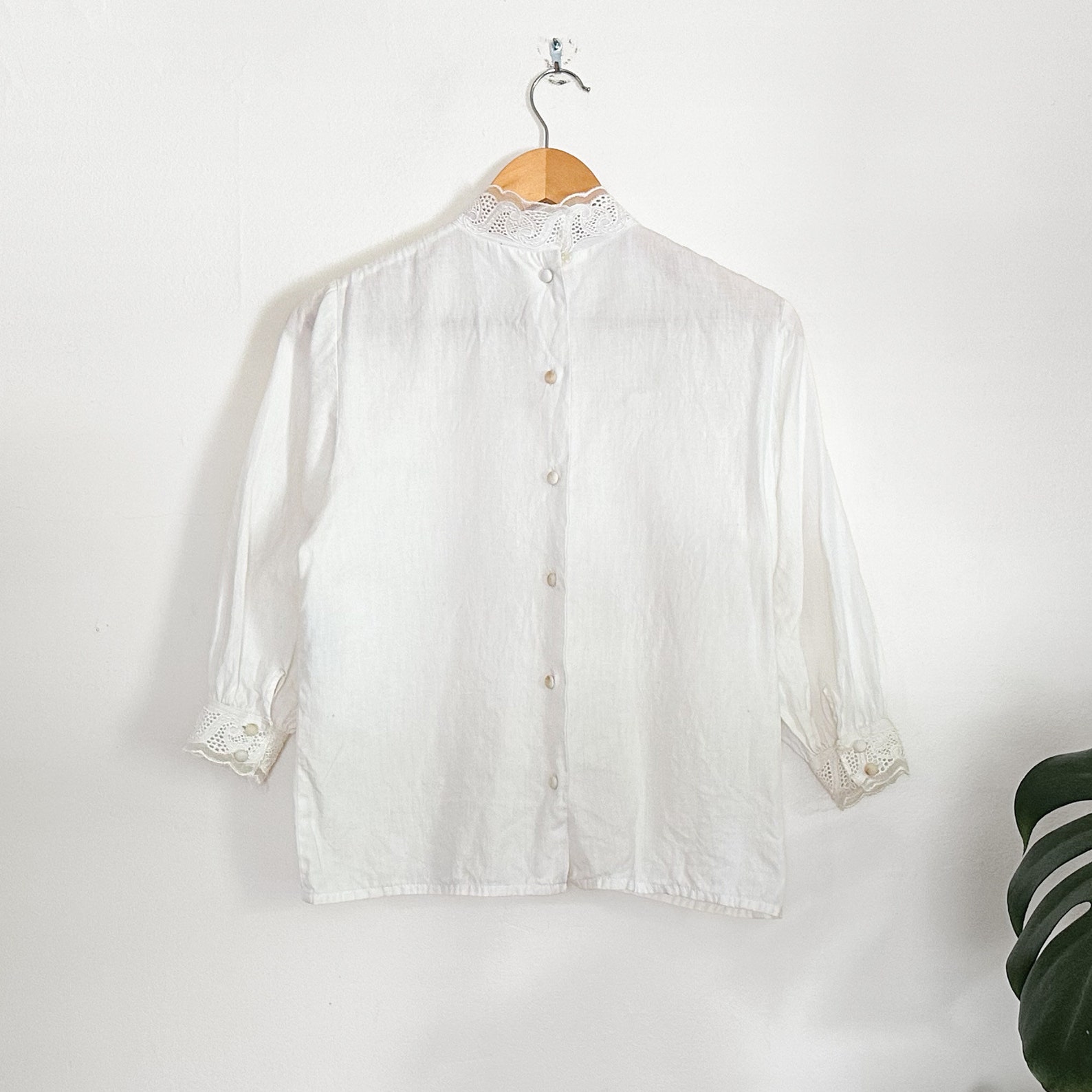 Vintage White Edwardian Eyelet Collar Top - Etsy