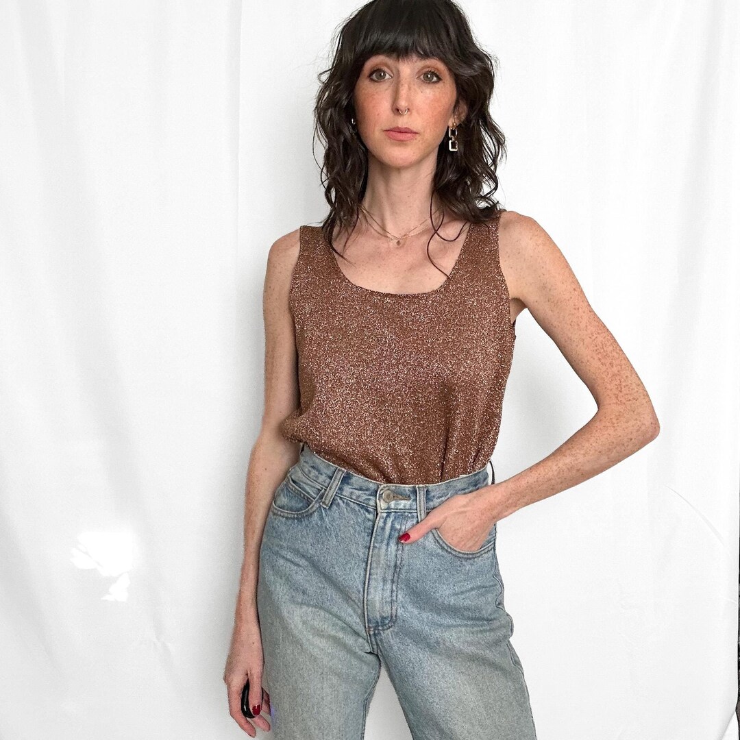 Vintage Copper Metallic Crop Top - Etsy