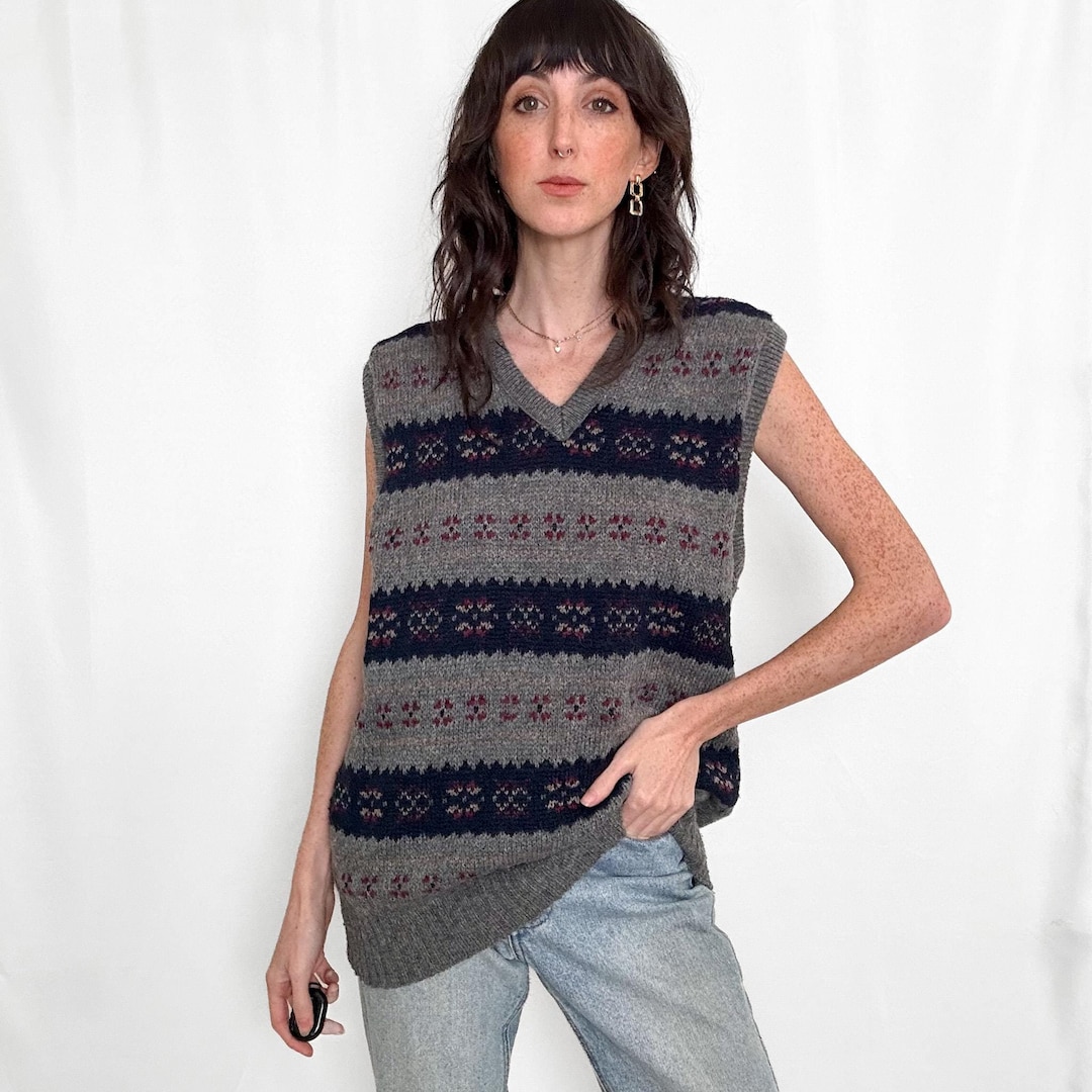 Vintage Fair Isle Wool Sweater Vest - Etsy
