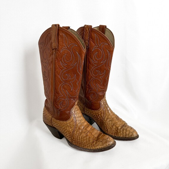 Vintage Python Leather Cowboy Boots - Gem