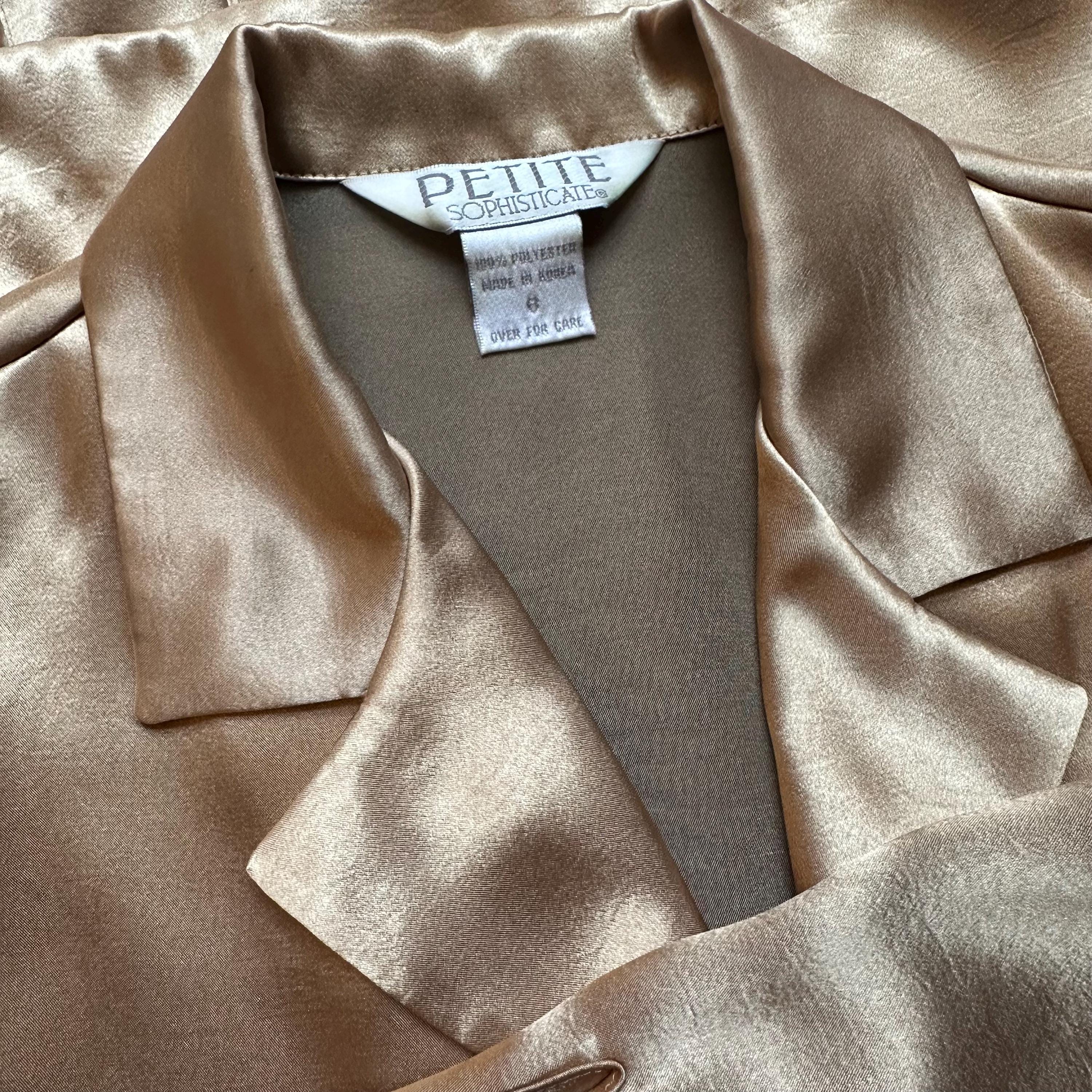 Vintage Liquid Gold Satin Button Down - Etsy