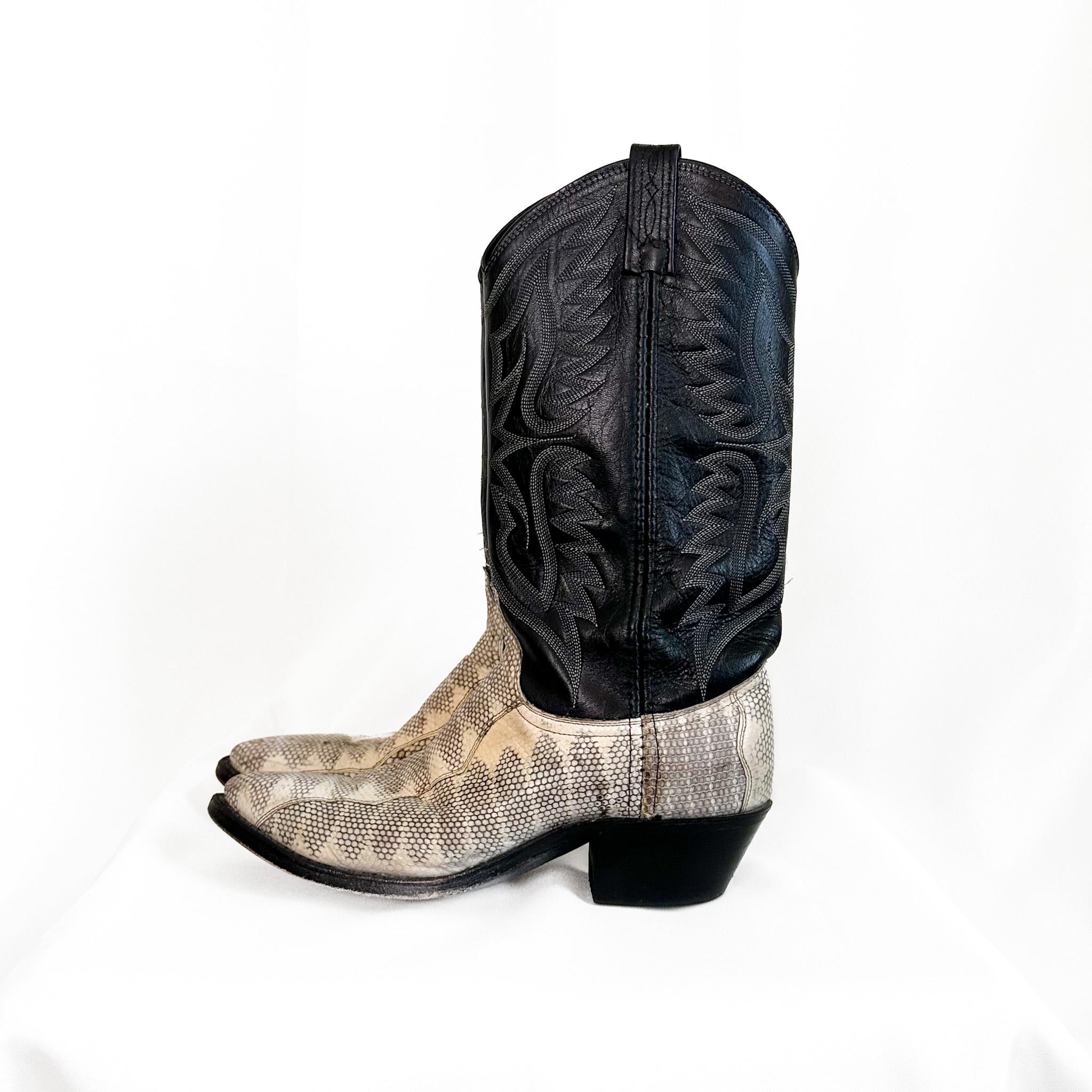 Vintage Python Leather Cowboy Boots - Etsy