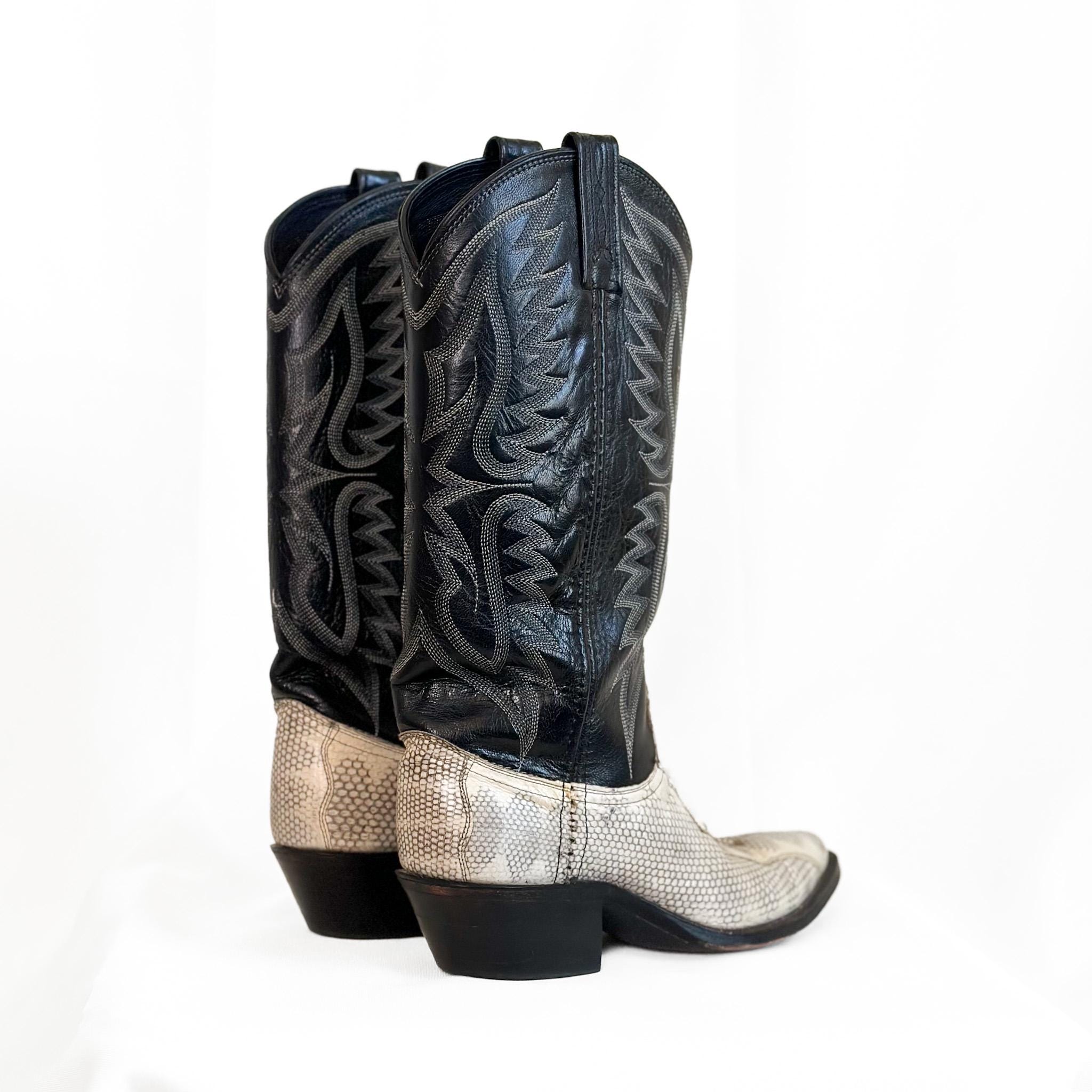 Vintage Python Leather Cowboy Boots - Etsy