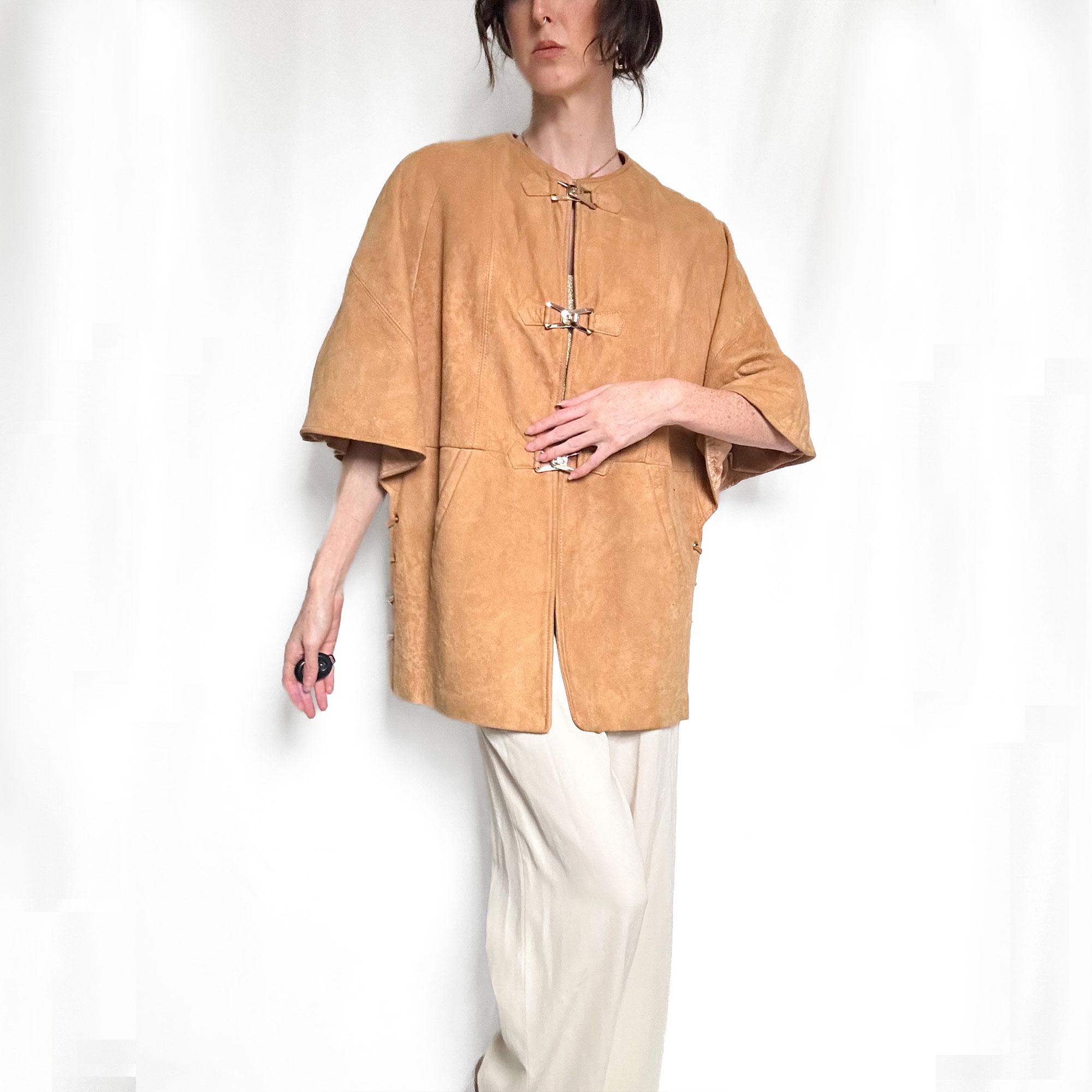 Vintage 70s Mod Tan Suede Cape Jacket - Etsy