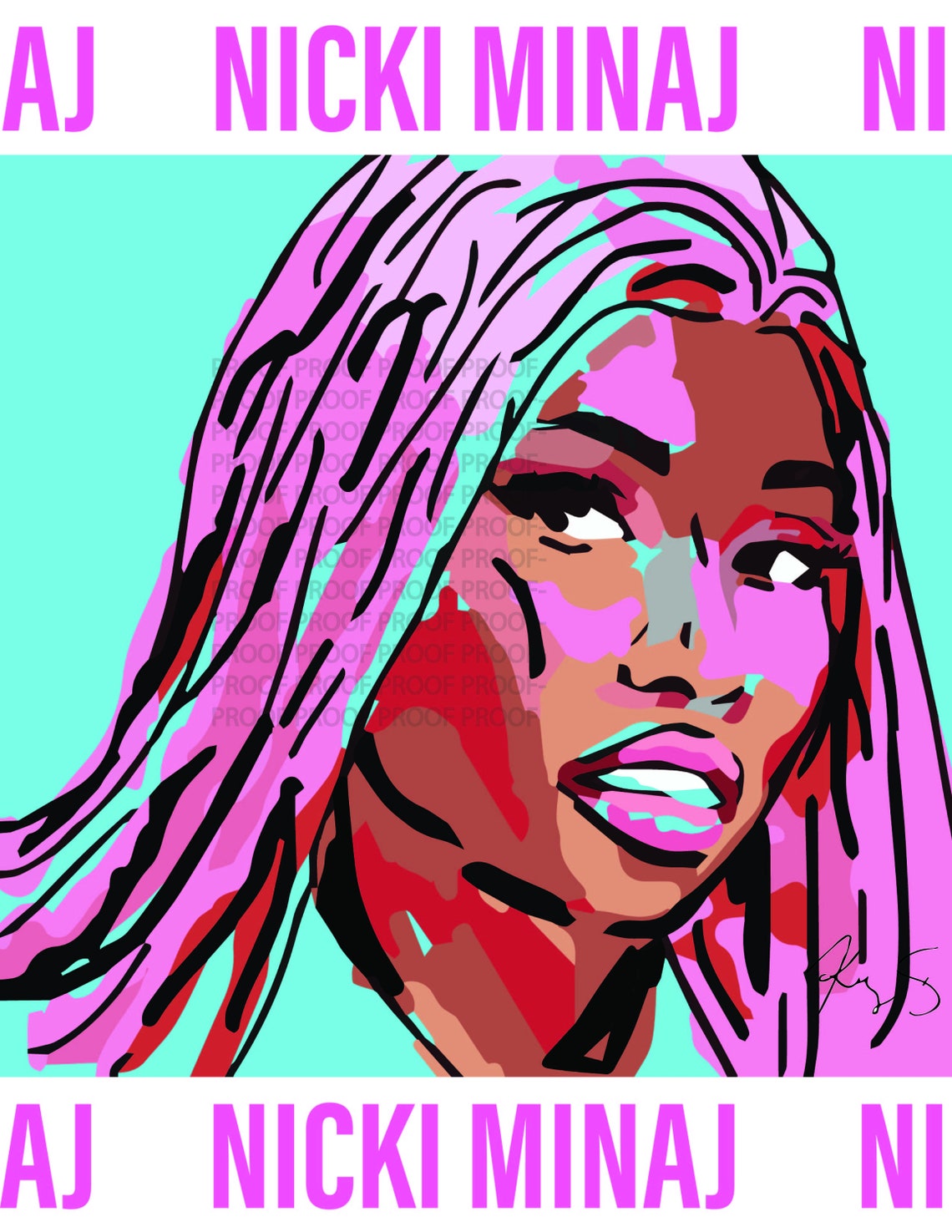 Nicki Minaj Pop Premium Matte Wall Art, Canvas Print, Music Poster ...