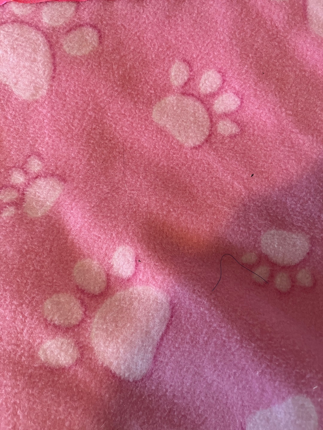 Pink With Light Pink Dog Paw Print Fleece Baby Blanket - Etsy