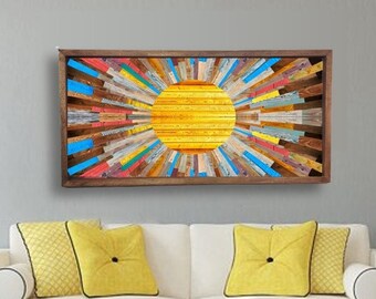 Sunrise Wood Wall Art - Etsy