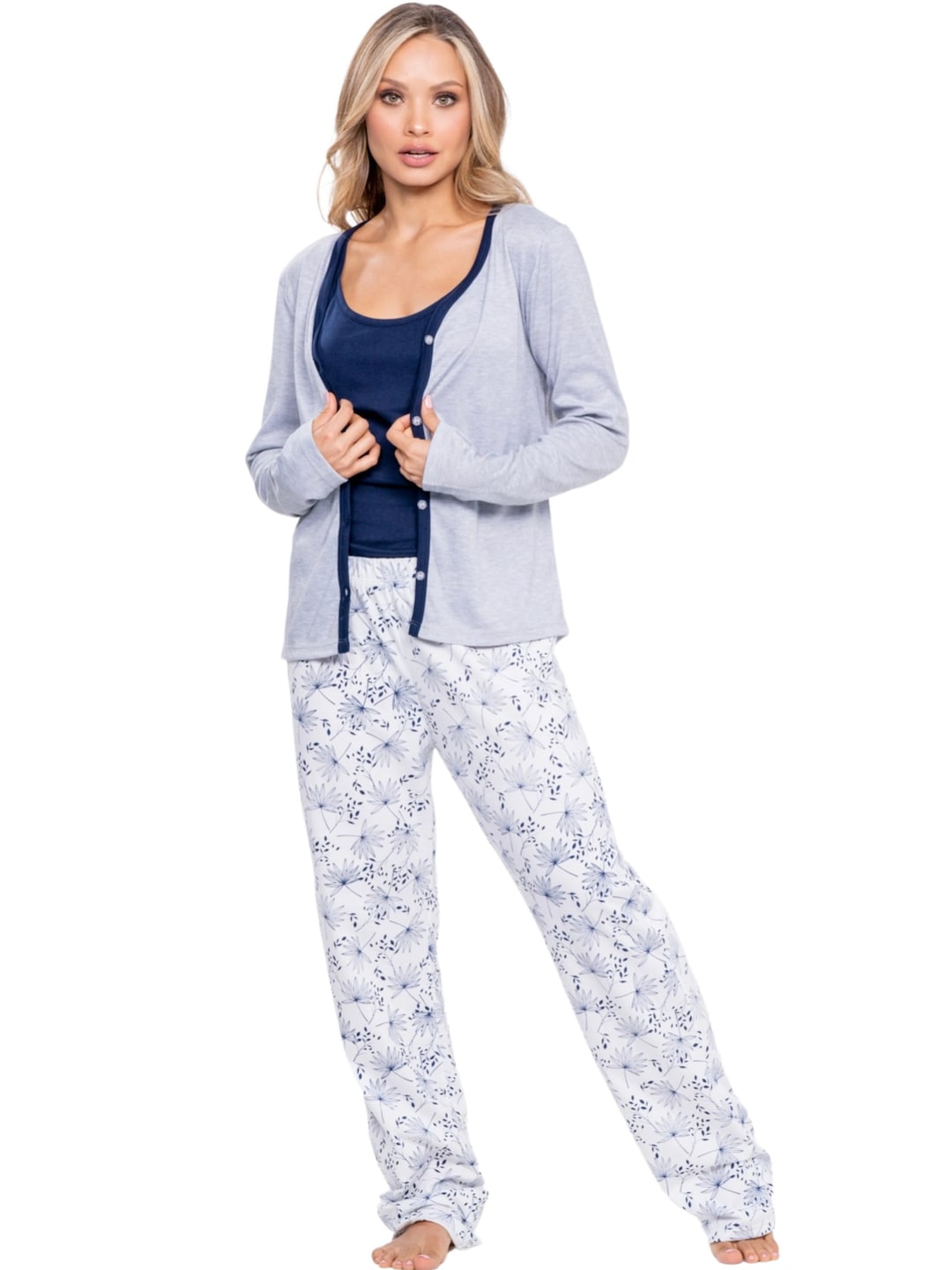3 Pieces Pajama Set, Pants Sleepwear, Loungewear Comfy PJ Set, Top and ...