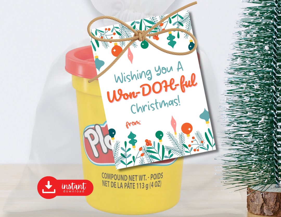 Play-doh Christmas Gift Tag, Christmas Party Favors, Holiday Classroom ...