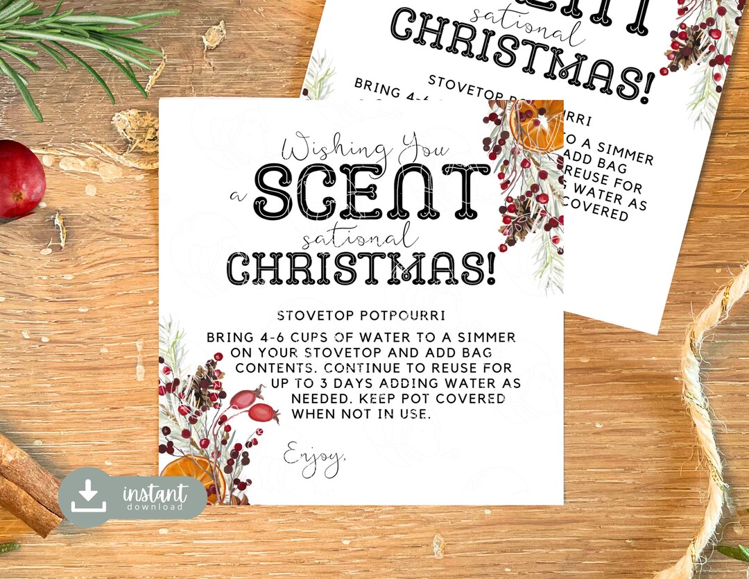 Wishing You a Scentsational Christmas, Christmas Gift Tag, Holiday Gift ...