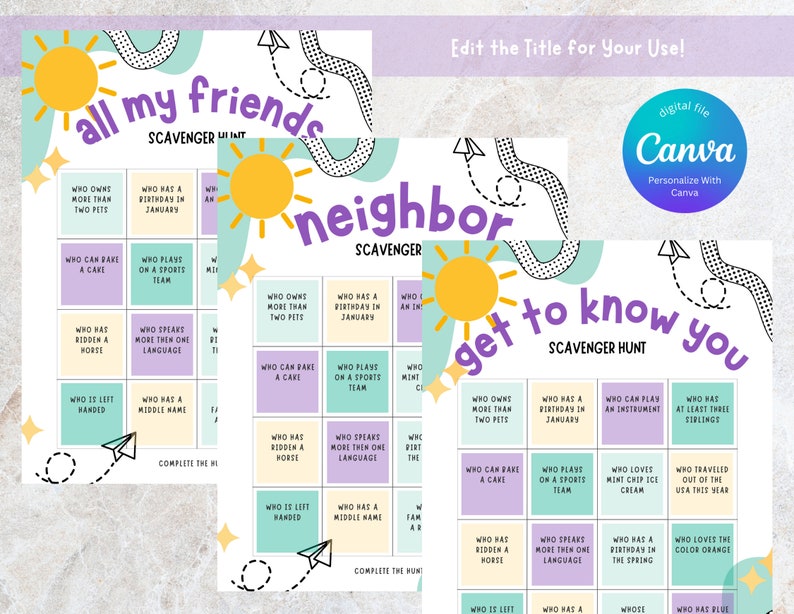 Neighbor Scavenger Hunt, Ice Breaker, Get to Know the Neighbors, Pedal ...