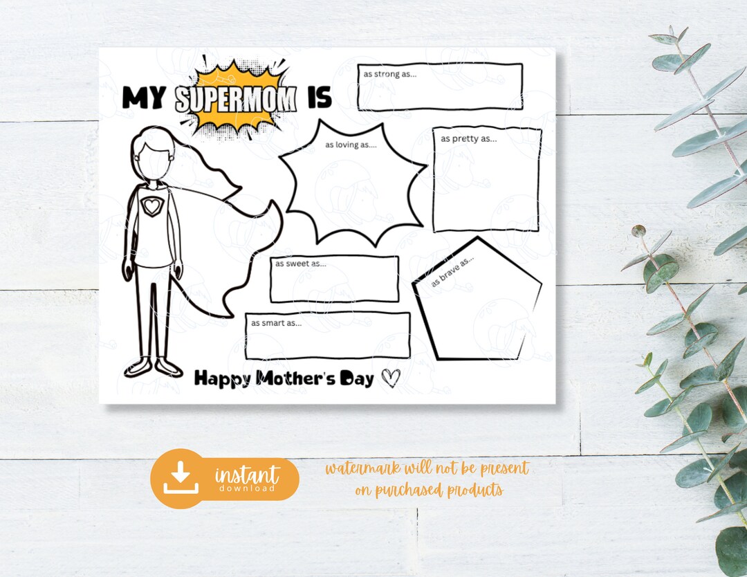 Supermom, Mother's Day Craft, Mother's Day Activity, Elementary Mothers ...