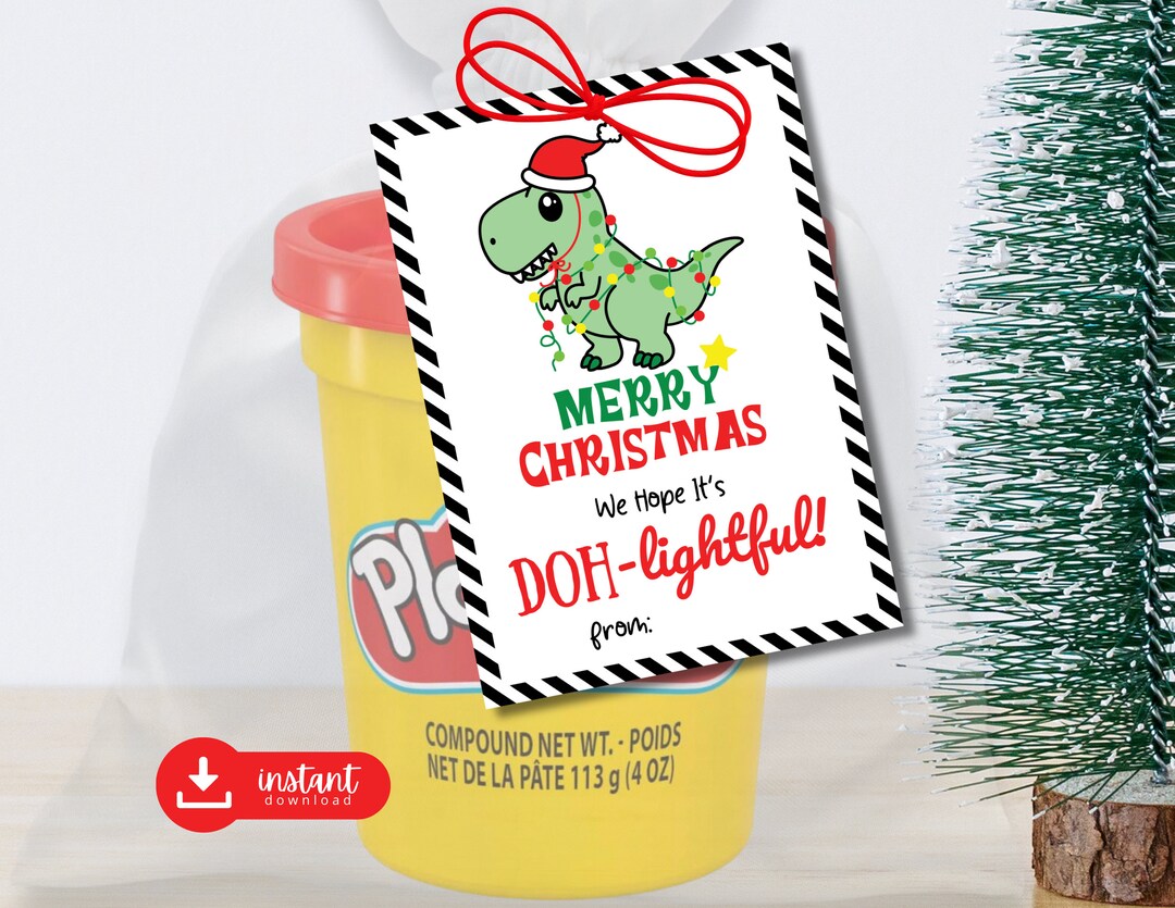 Play-doh Christmas Gift Tag, Christmas Party Favors, Holiday Classroom ...