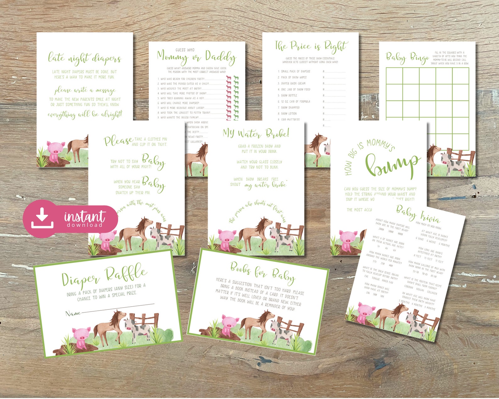 Farm Animal Party Bundle, Farm Animal Birthday, Farm Animal Shower ...