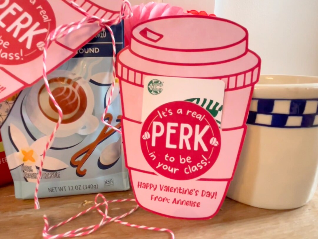 Coffee Valentine, Coffee Gift Card Valentine, Printable Valentine Card ...