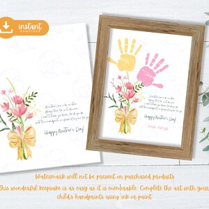 Mother's Day Activity, Flower Handprint Craft, Kids Handprint Keepsake ...