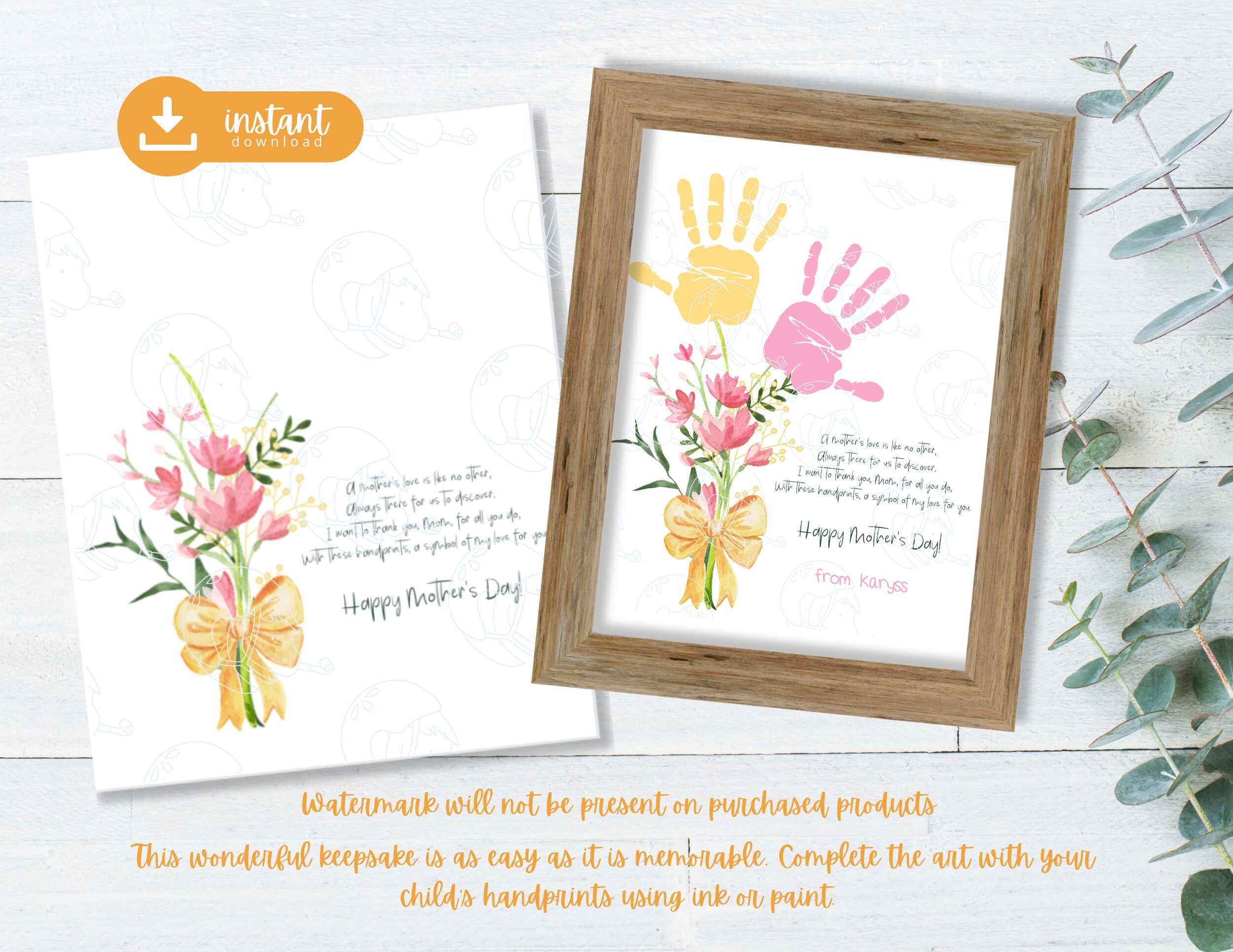 Mother's Day Activity, Flower Handprint Craft, Kids Handprint Keepsake ...