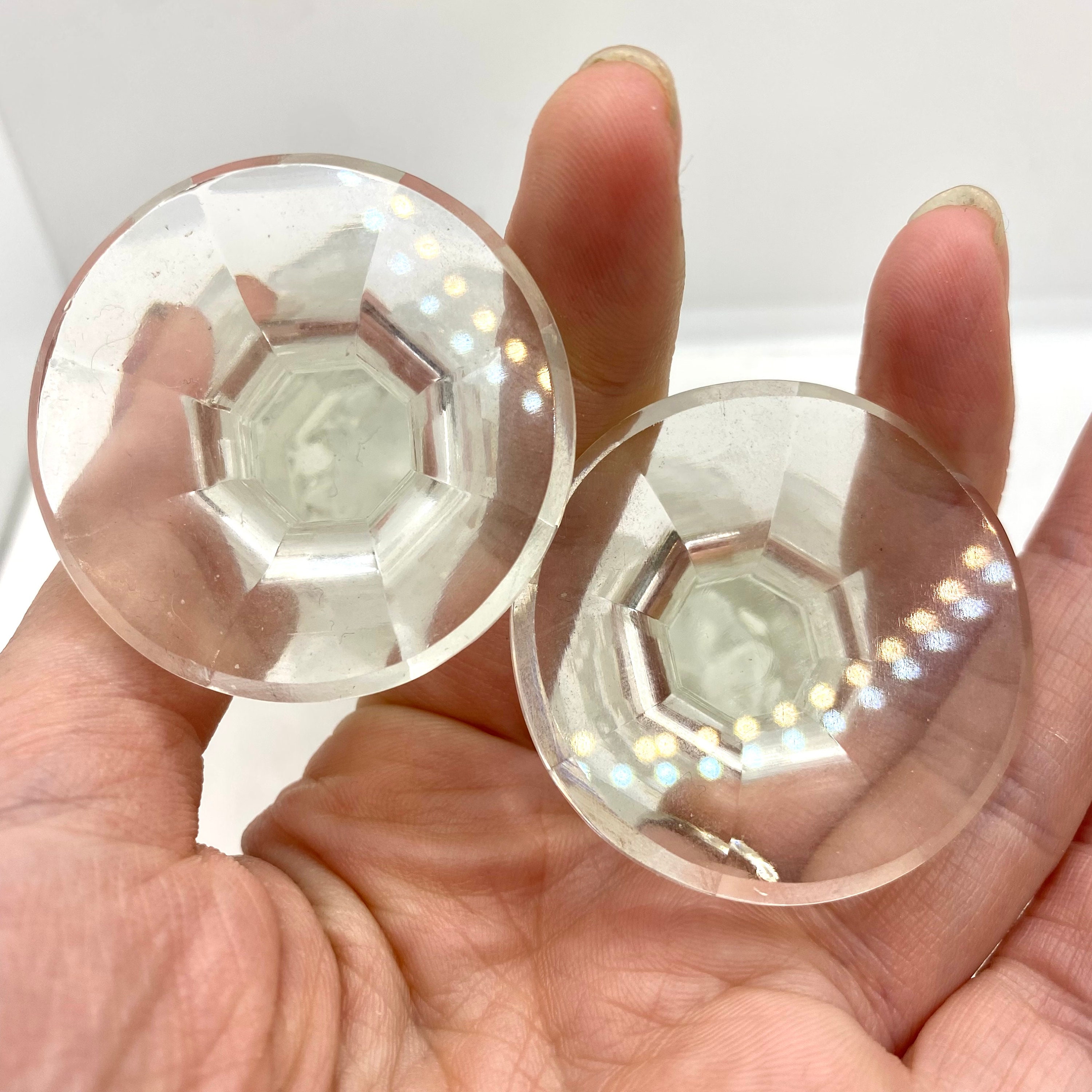 Vintage Czech Cut Glass Salt and Pepper Shakers - Etsy