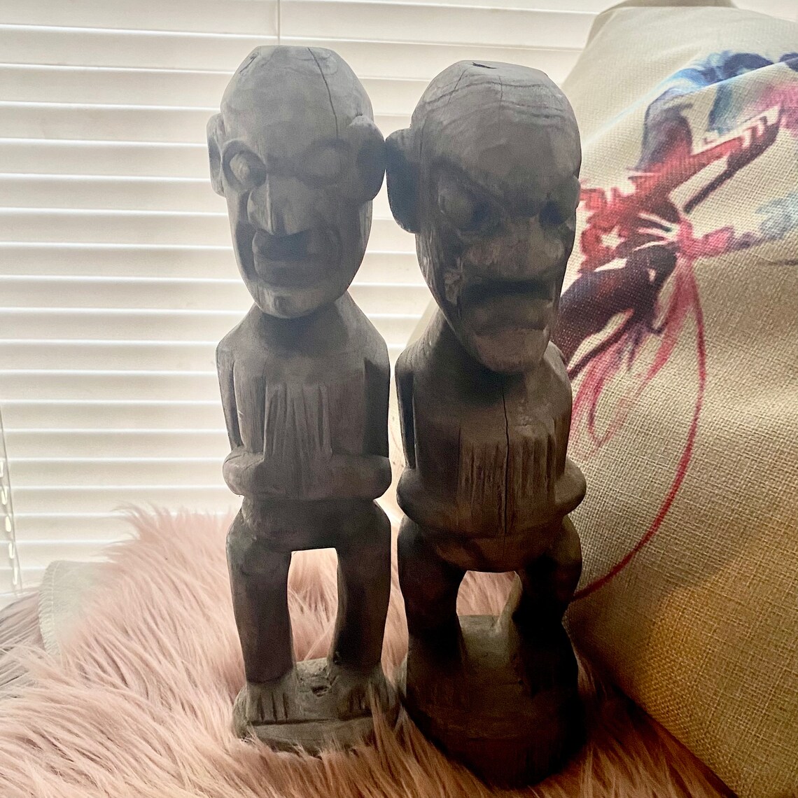 Vintage/antique Carved Wooden Guardian Statues - Etsy