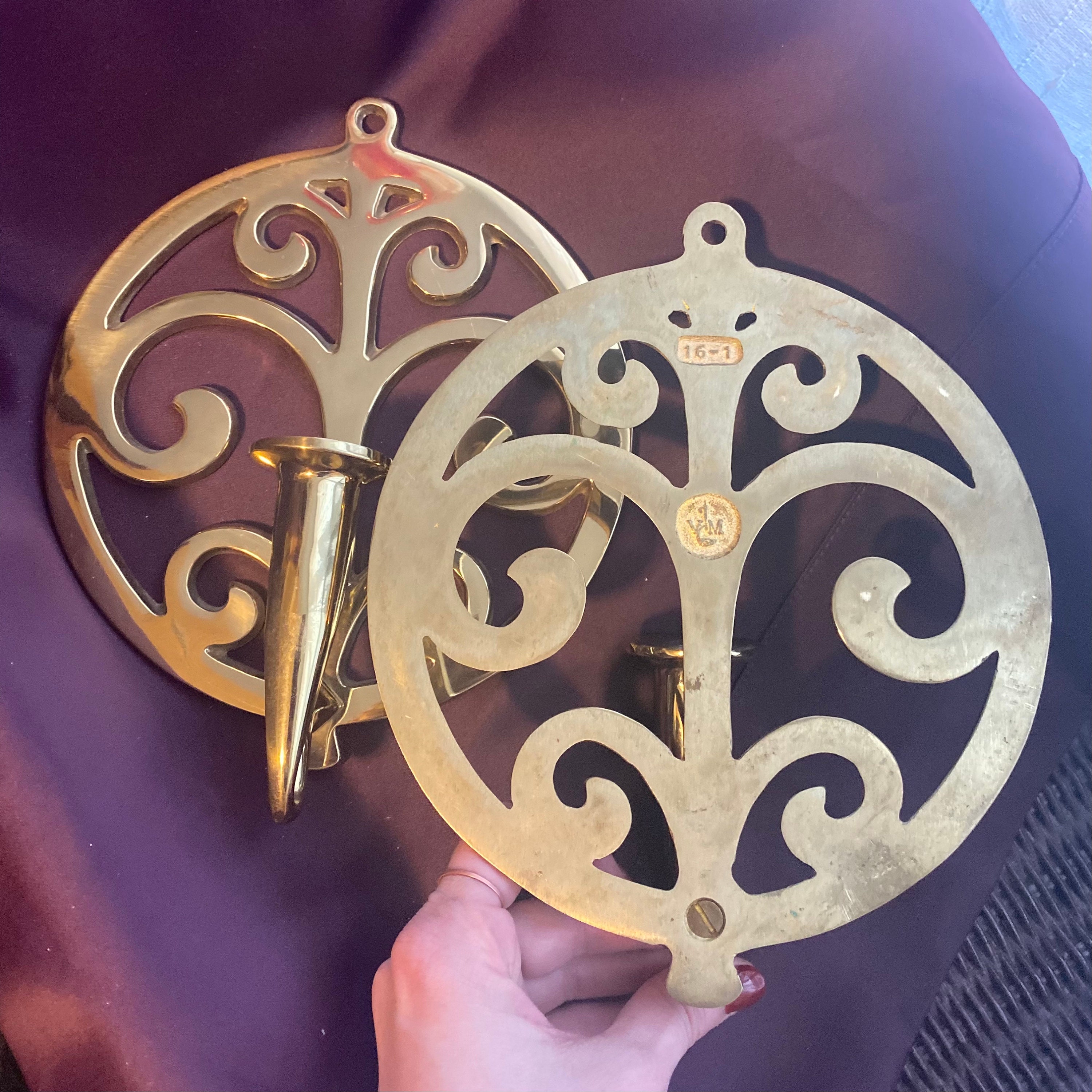 Pair of Solid Brass Tree of Life Vintage Virginia Metalcrafters Wall ...