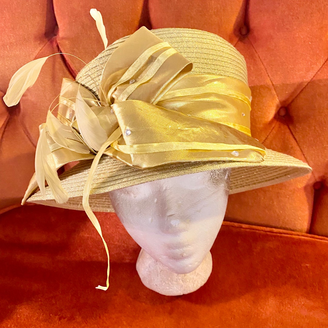 Swan Hat New York Gold Vintage Hat - Etsy