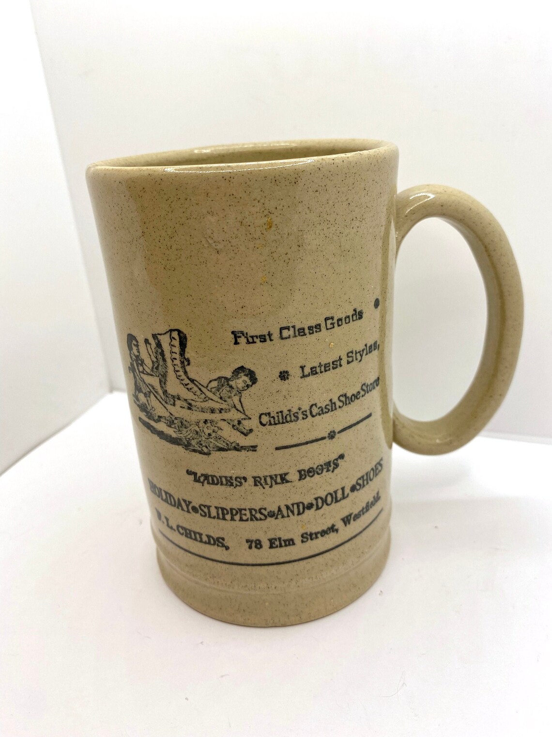 Moira Stoneware Advertising Mug/stein Shoe Store Westfield England - Etsy