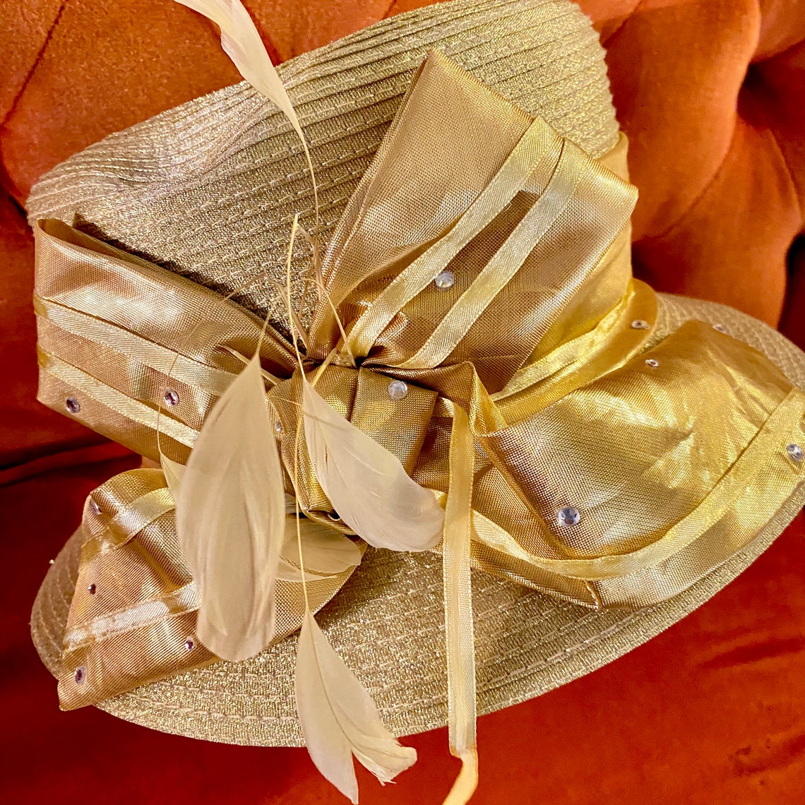 Swan Hat New York Gold Vintage Hat - Etsy