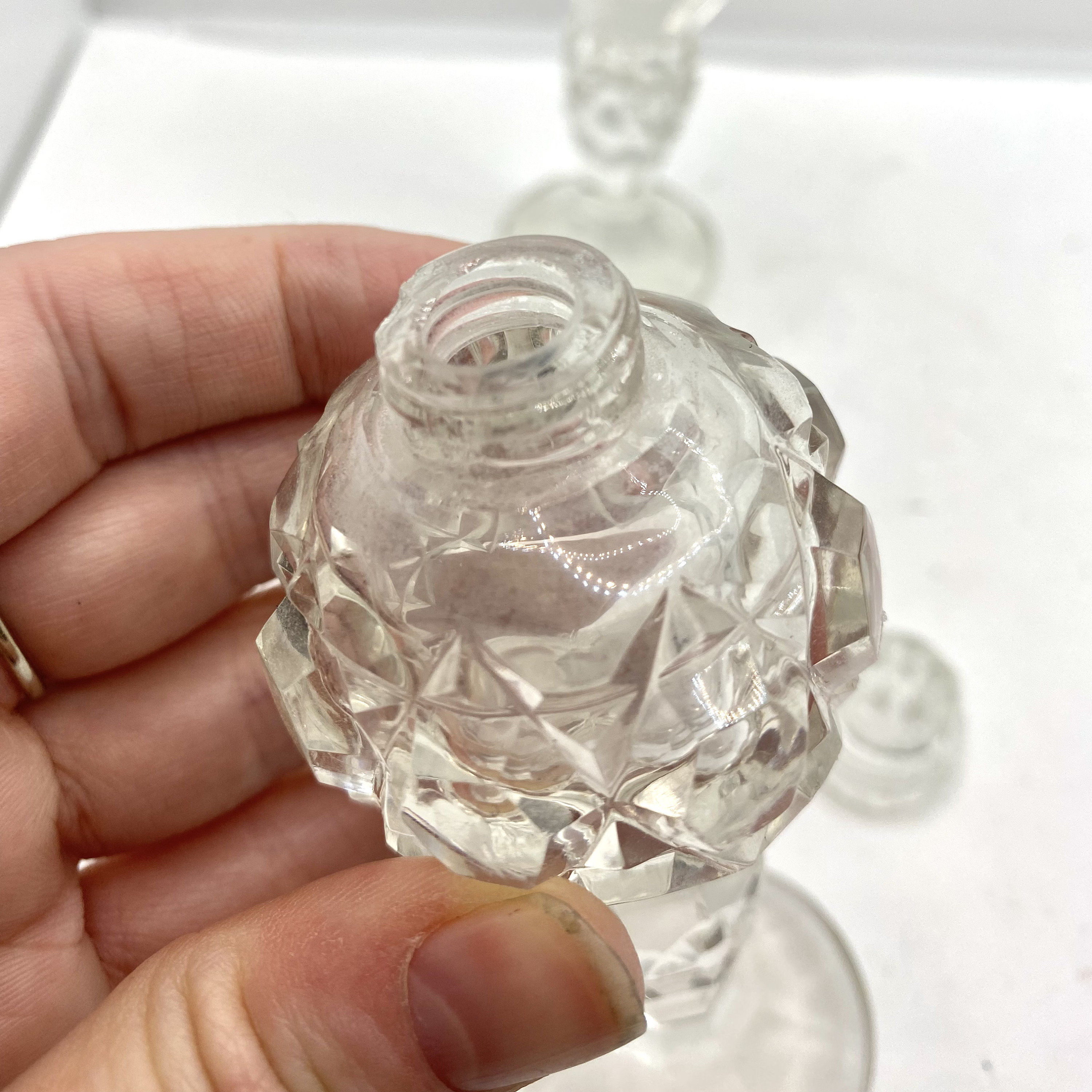 Vintage Czech Cut Glass Salt and Pepper Shakers - Etsy