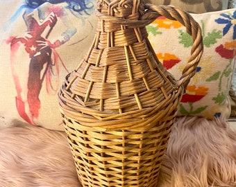Vintage Wicker Demijohn - Etsy