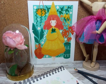 Iris Flower Fae Art Print Fairy Art Illustration - Etsy