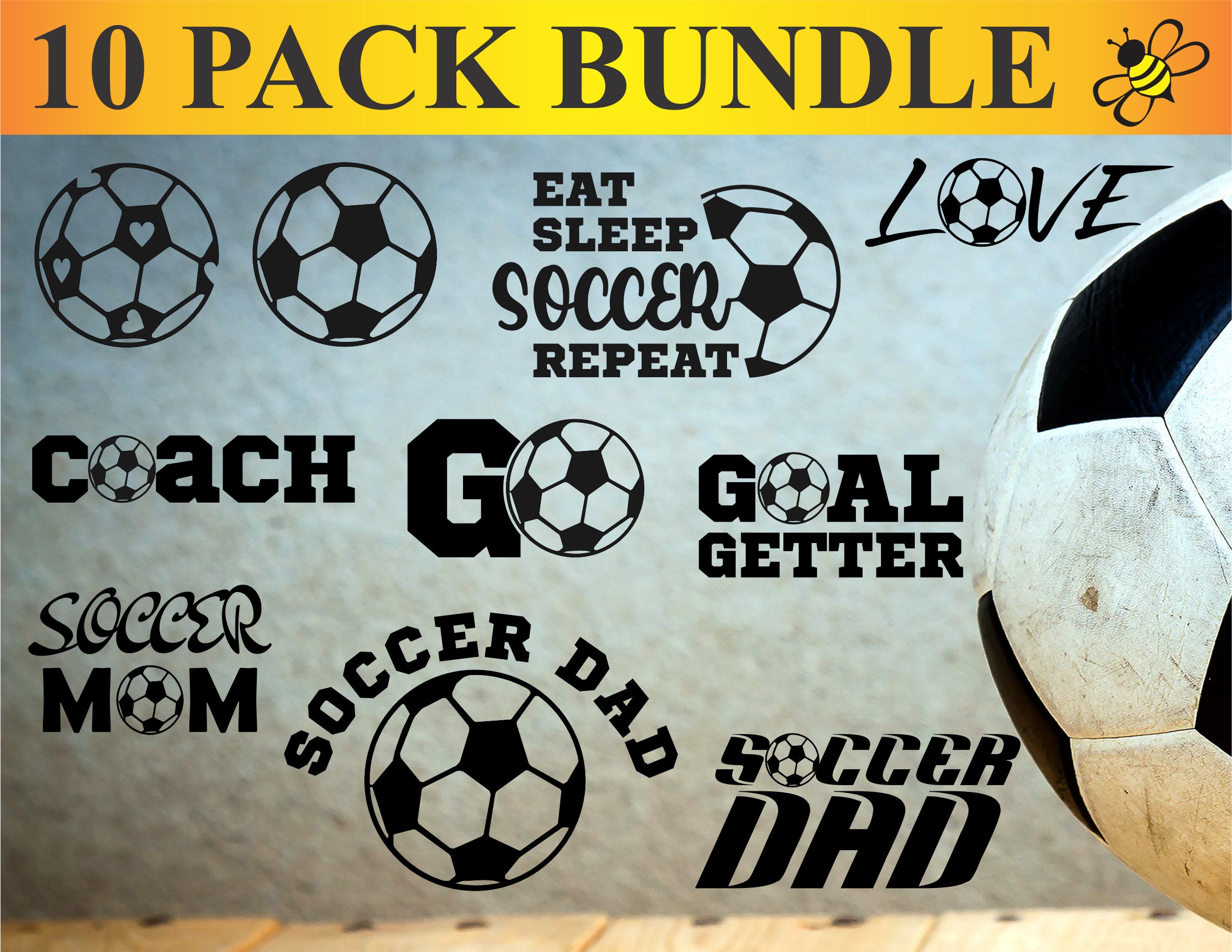 10 Pack Soccer Bundle Soccer Bundle SVG Soccer vector Fun | Etsy