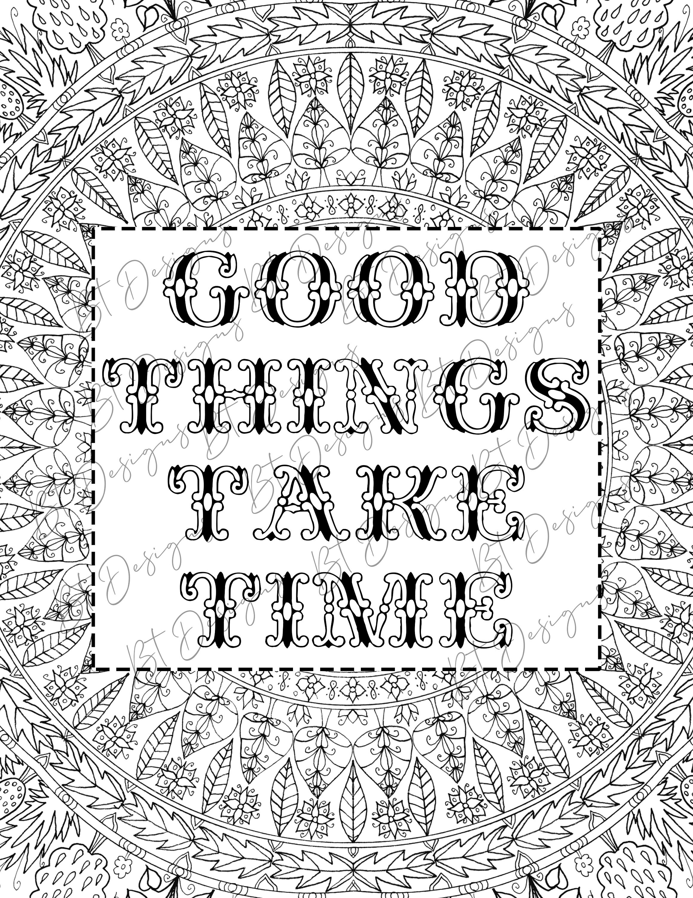 INSTANT DOWNLOAD / 20 Pages of Inspirational Quote Adult Coloring Pages ...