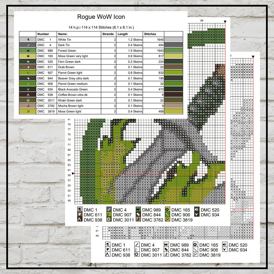 Rogue Cross Stitch Pattern, World of Warcraft Cross Stitch Pattern, Wow ...
