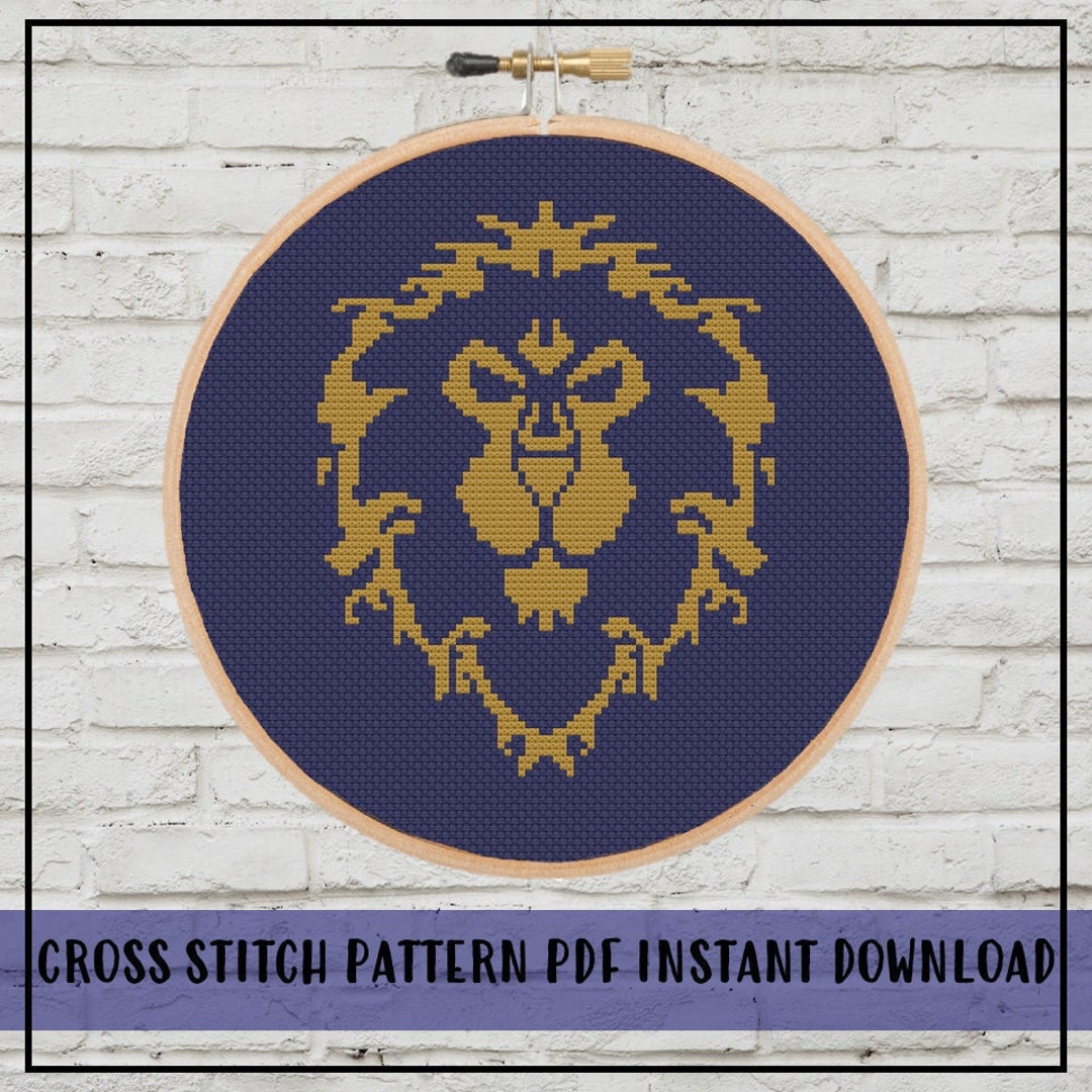 Alliance Cross Stitch Pattern, World of Warcraft Cross Stitch Pattern ...