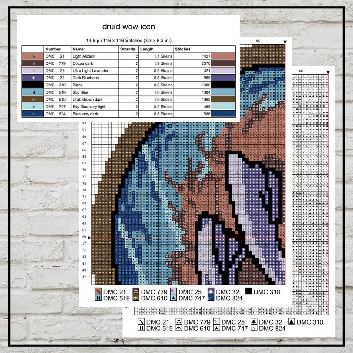 Druid Cross Stitch Pattern, World of Warcraft Cross Stitch Pattern, Wow ...
