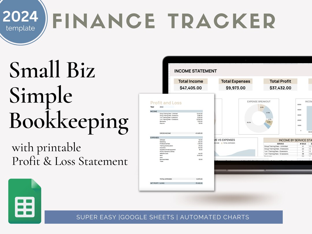 Service Business Finance Tracker | Easy Google Sheets | Income and ...