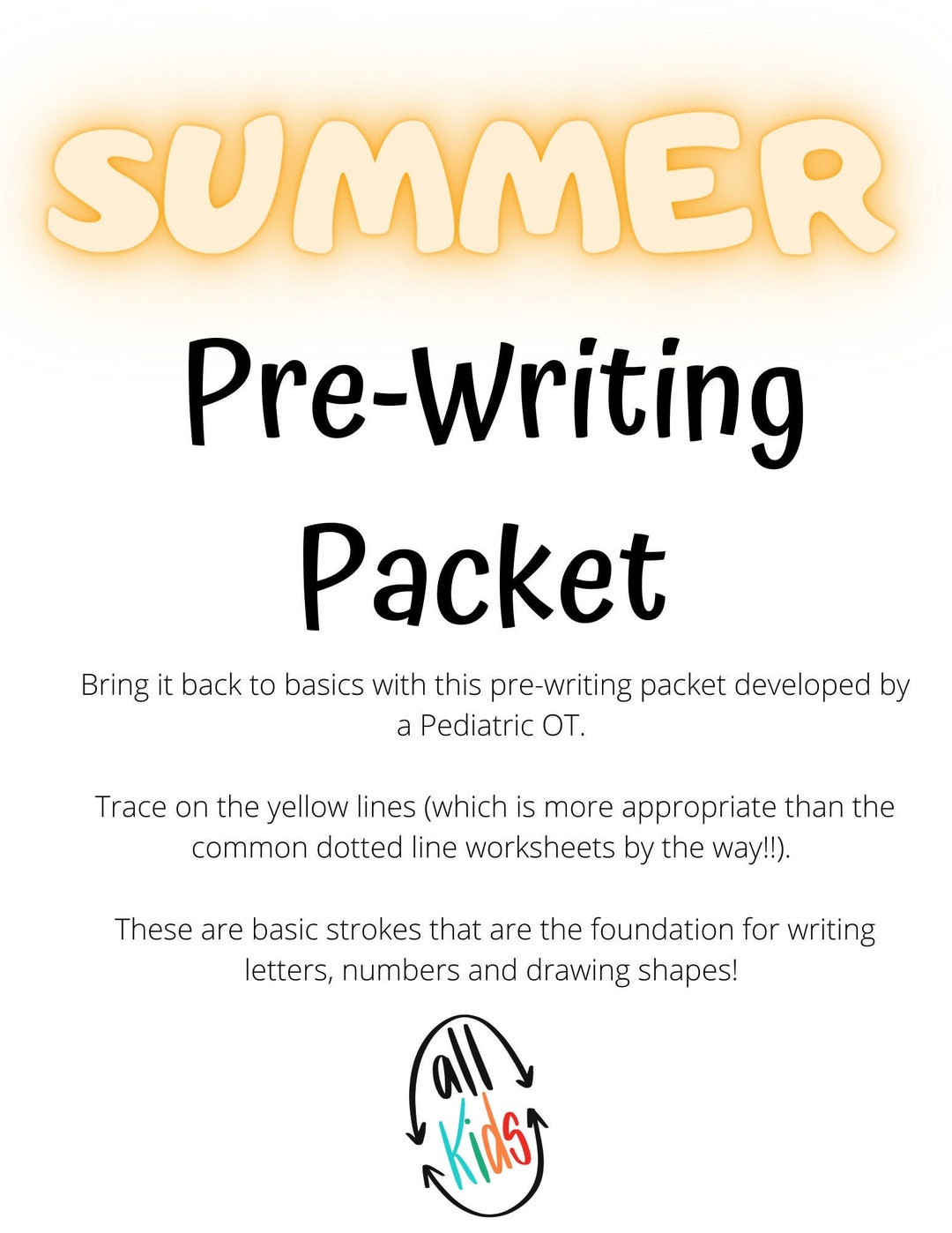 Summer Pre Writing Packet -DIGITAL - Etsy